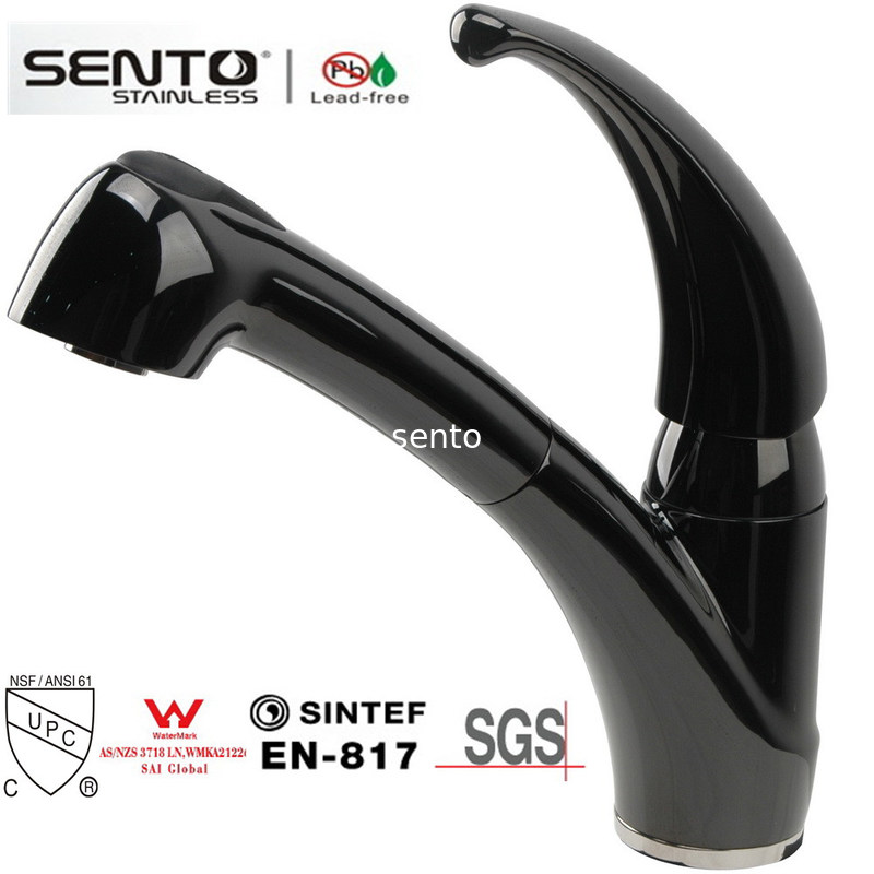 Sento single handle flexible hose water mixer pull out kitchen faucet ...