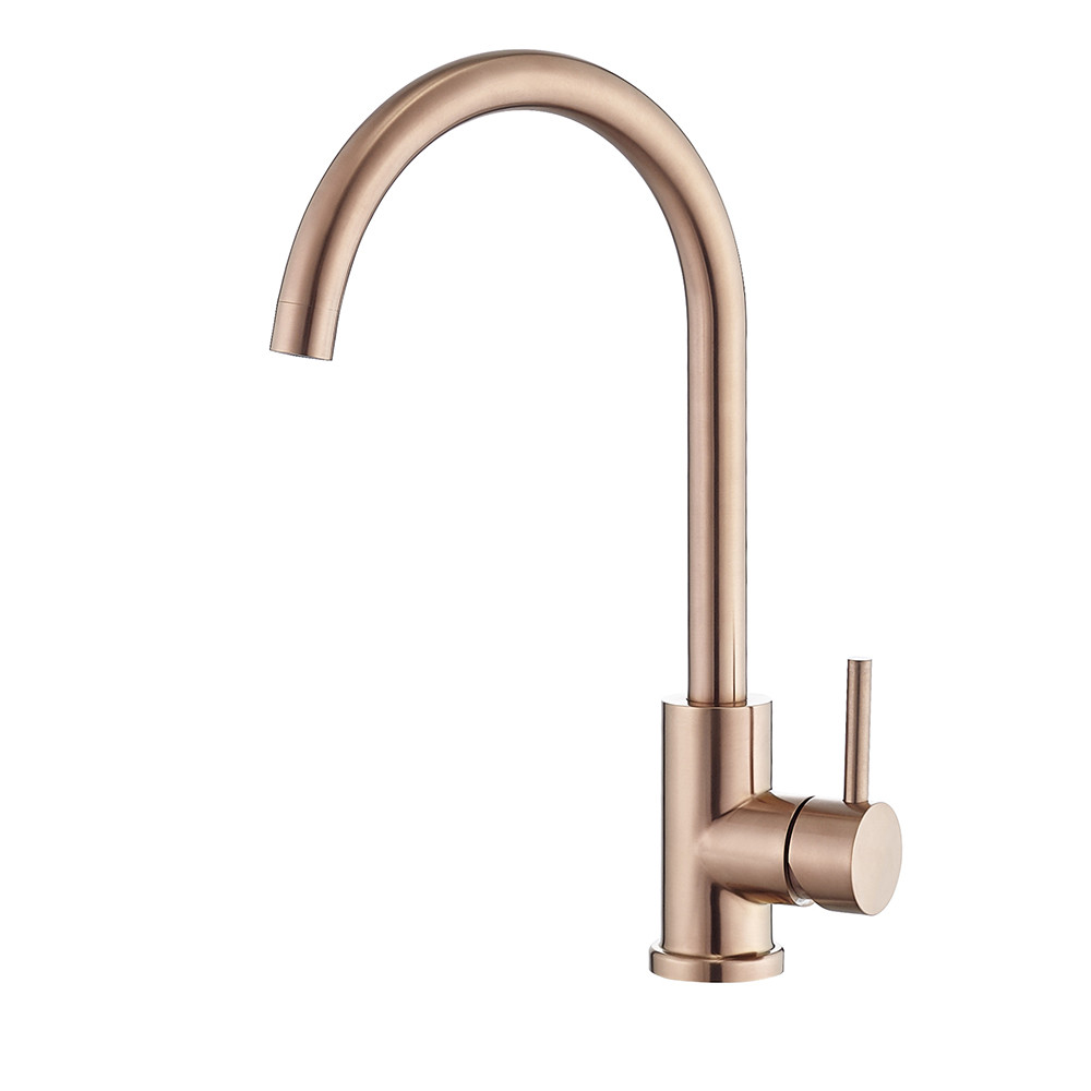 Round neck Steel 304 Rose Gold Kitchen Tap Stainless 316 Copper Faucet ...